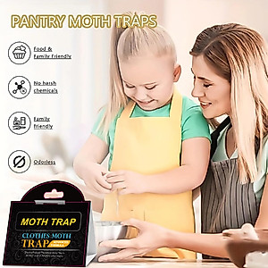Pantry Moth Glue Traps (8 Packs) Pantry Moth Killer for House Pantry | Non-Toxic and Odorless for Food and Cupboard Moth | Super Strong Glue for Moth Catcher | Black