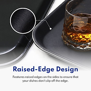 New Star Foodservice 25392 Restaurant Grade Non-Slip Tray, Plastic, Rubber Lined, Rectangular, 18-Inch x 26-Inch (Large), Black