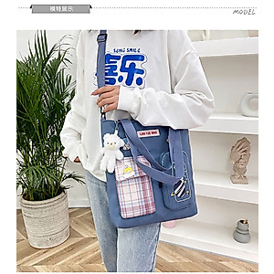 Kawaii Japanese School Bag Aesthetic Cute Ita Bags Crossbody Preppy Tote Bag Kawaii Backpack Purse Korean Stationary (Blue, One Size)