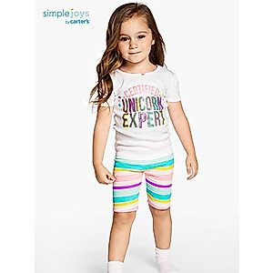 Simple Joys by Carter's Baby, Toddler and Girls' 6-piece Snug Fit Cotton Pajama Set, Dinosaur/Rainbow/Unicorn, 5T
