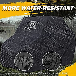 XYZCTEM UTV Cover with Heavy Duty Black Oxford Waterproof Material, 158.10" x 62.06" x 75.20" (402 158 191cm) Included Storage Bag. Protects UTV from Rain, Hail, Dust, Snow, and Sun (4-6 Seater)