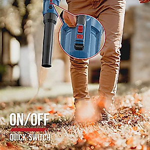 Enhulk Brushless Leaf Blower Cordless, 430 CFM Max Electric Jet Blower with Powered Motor, 20V 4.0Ah Battery*2 & Fast Charger, High/Low-Speed Handheld Blowers for Lawn Care Yard Work Around The House