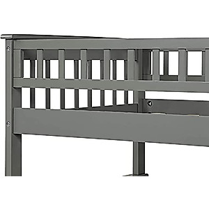 STP-Y Bunk Beds Twin Over Twin Wood Bunk Bed Frame for Boys Girls Teens, Can be Divided into 2 Beds, Gray (Color : Grey, Size : Twin Over Full)