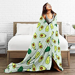 Gadimen Avocado Throw Blanket, Super Soft Lightweight Flannel Fleece Blankets for Bed Couch Sofa, All Season Warm Cozy Fuzzy Plush Microfiber Blanket for Hot Sleepers 50x40 inches