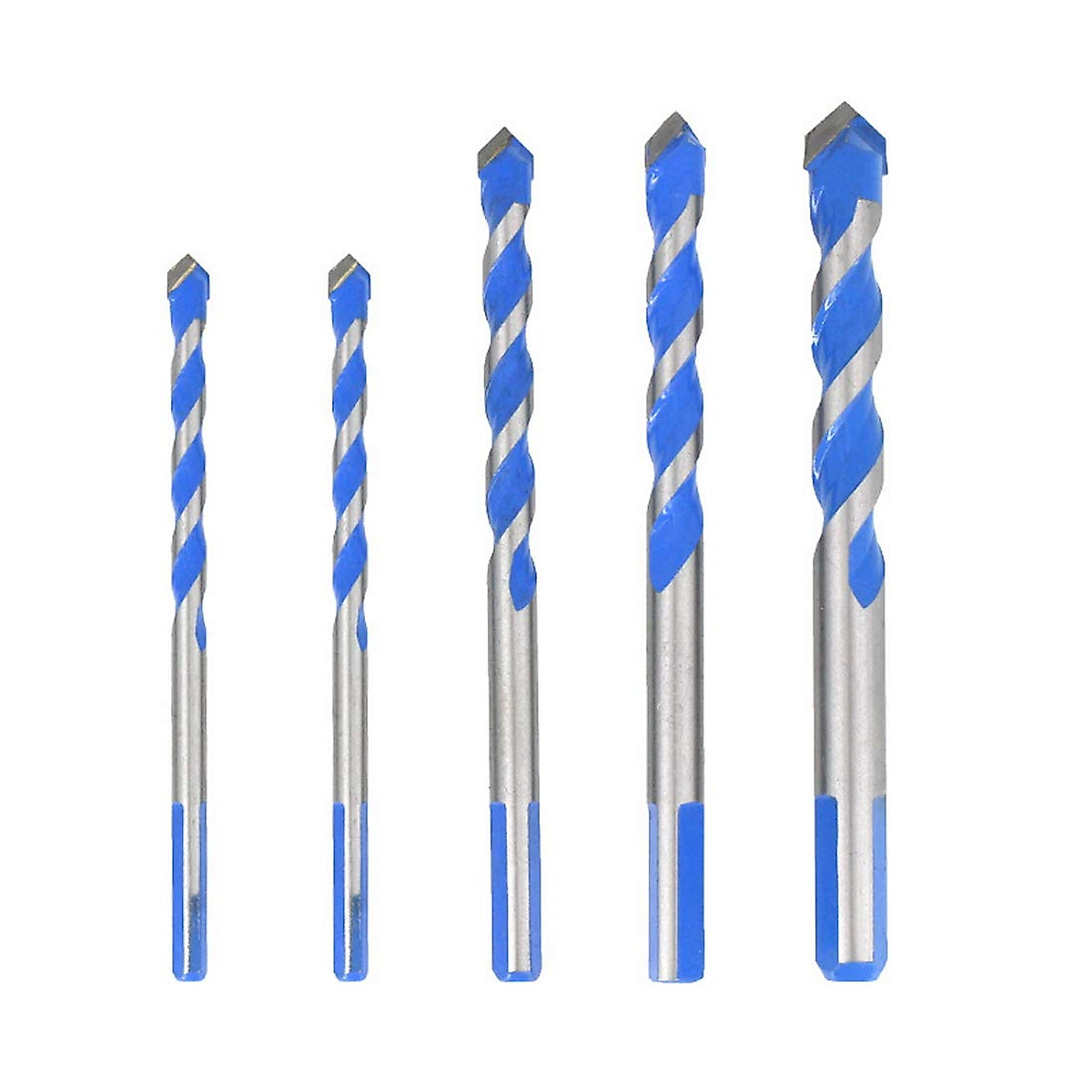 Puimentiua 7pcs/5pcs Triangle Drill Bit Sets, Multifunctional Overlord Handle Industrial Strength Drill Bit Set for Brick, Glass, Ceramic, Granite, High-Carbon Steel, Concrete, Wood