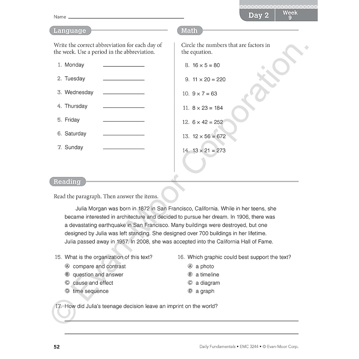 Evan-Moor Daily Fundamentals, Grade 4