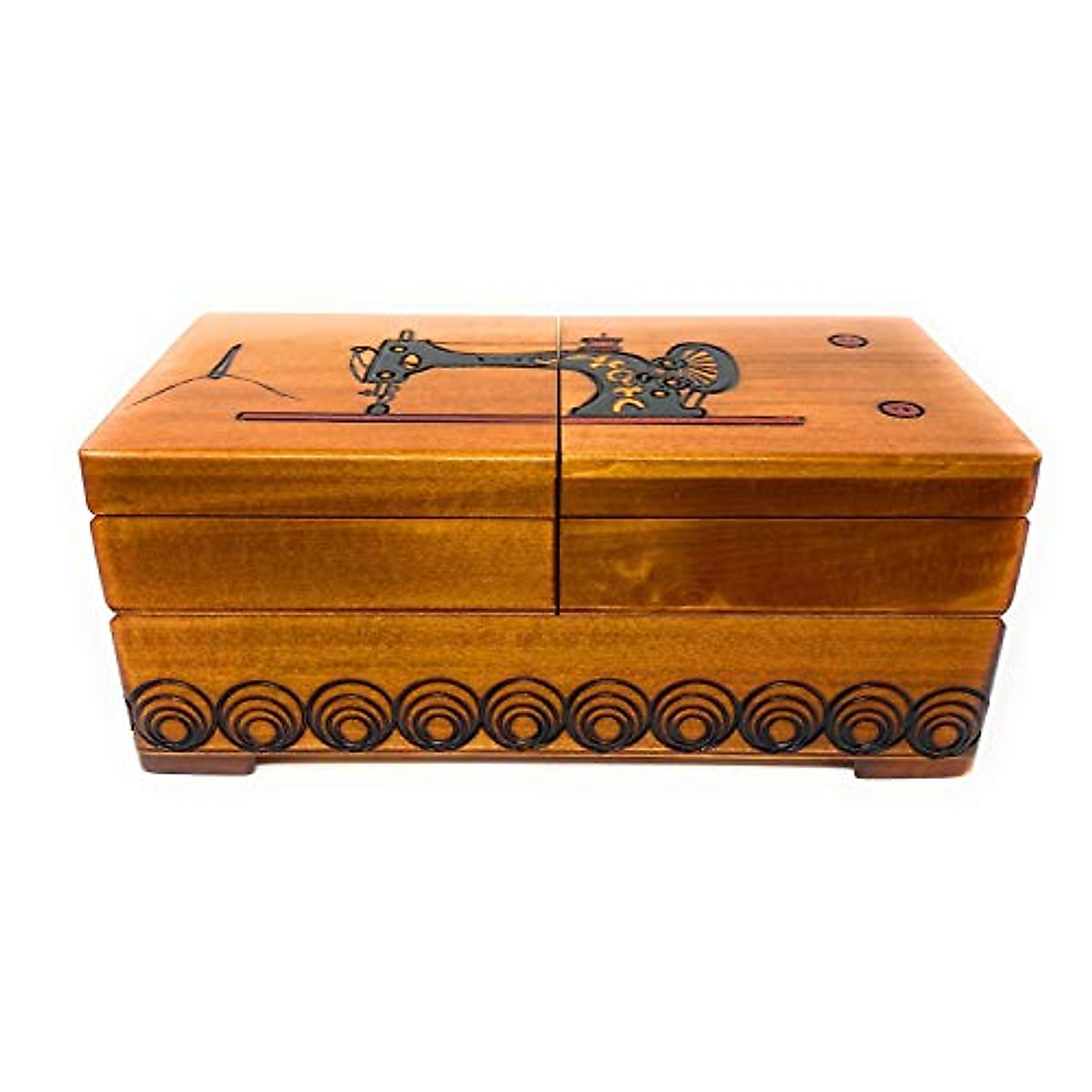 Traditional Handmade Polish Wooden Sewing Keepsake Box