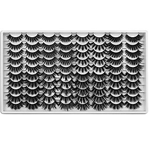 Mink Lashes Faux False Eyelashes Dramatic Natural Look 8 Styles Fake Eyelashes Pack 18-22MM Thick Crossed Fluffy Volume Reusable Eyelashes 3D Multi-layered Cat Eye&Round Shape by Boahankuke