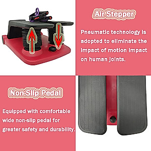 INTBUYING Steppers for Exercise Stair Stepper Stepper Climber Fitness Machine with Resistance Bands Stair Stepper Exercise Equipment Mini Stepper with 220LB Loading Capacity
