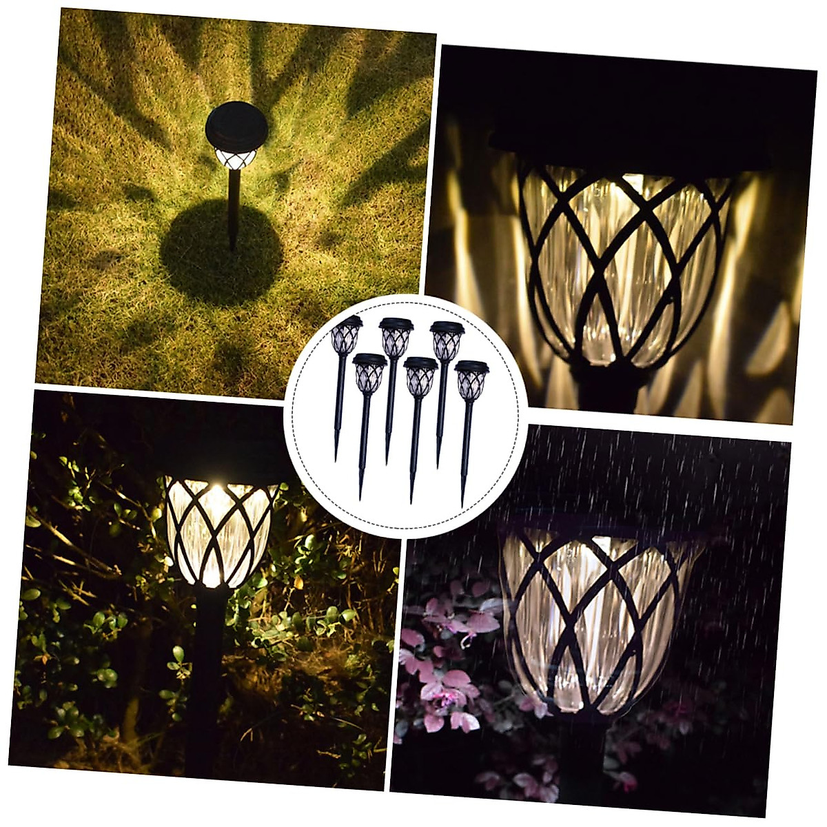 DOITOOL Outdoor Lanterns for Patio Waterproof Solar Power 6 Pack Garden Lights for Pathway and Lawn Decor
