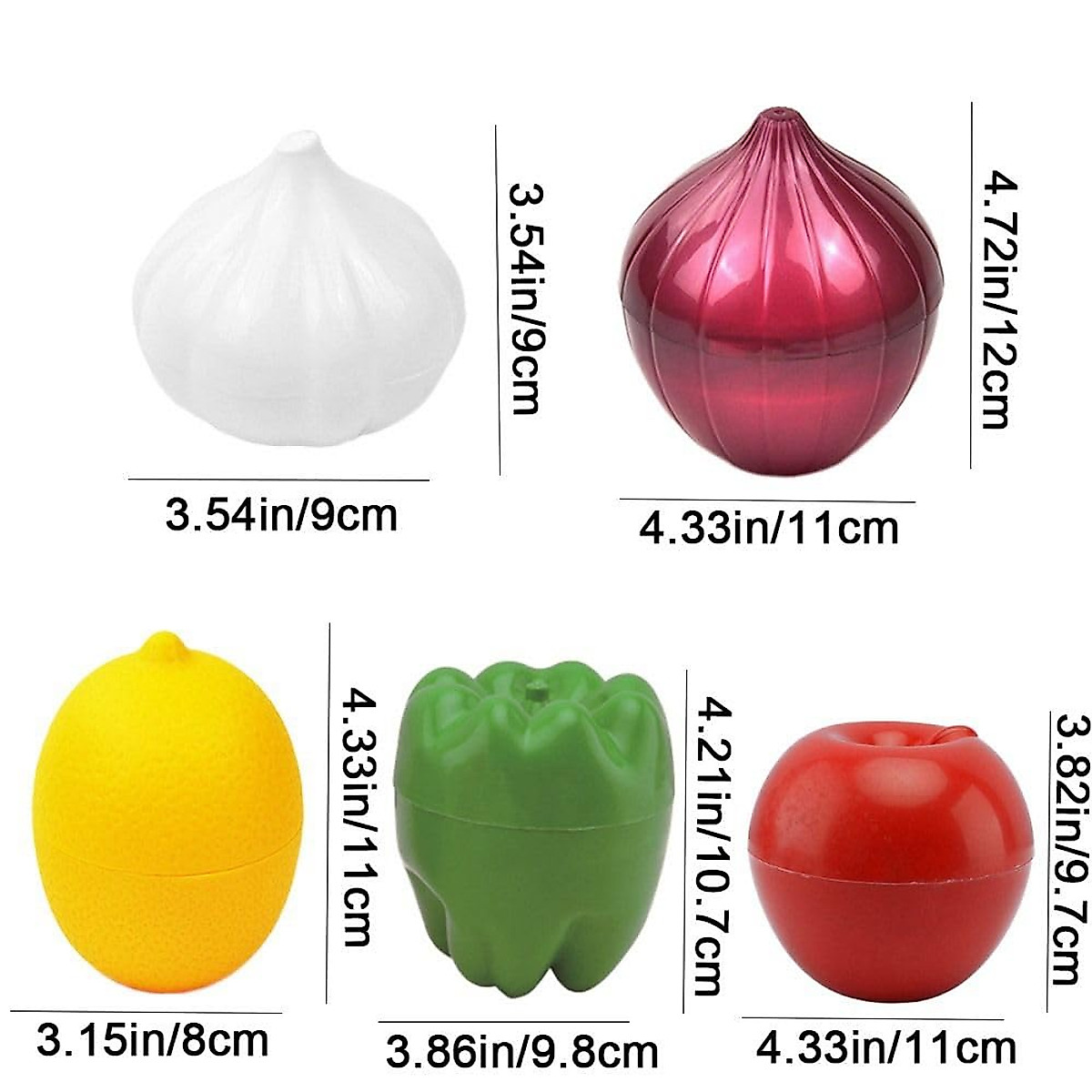 Fruit and Vegetable Shaped Food Saver Storage Containers,Reusable Refrigerator Food Keeper for Peppers,Onions,Tomatoes,Lemons,and Garlic(Lemon)