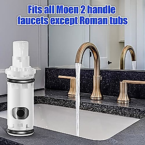 Enhon 6 Pack Faucet Cartridge Replacement Kit Compatible with Moen 1224 1224B Double Handle Faucets and Tub Showers, Durable Brass and Plastic