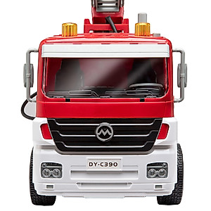 Toy Trucks for Toddlers – Trucks for 3 Year Old Boys and Girls – Deluxe Fire Truck Toy for Kids – Lights and Sound Effects – Cab Tilts and Button Roofs – Ideal for Birthday, Outdoor Play
