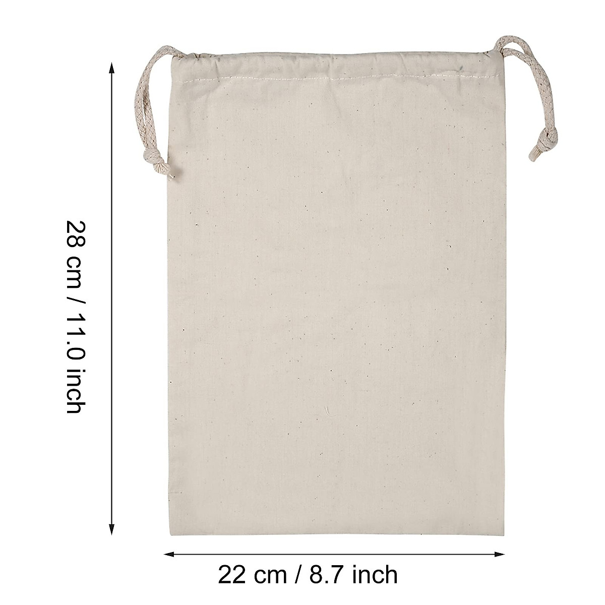 Bags Cotton Stuff Bag Household Plain Cotton Drawstring Storage Laundry Sack Stuff Bag for Travel Home Use(22x28cm)