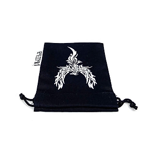 Small Twill Dice Bag - Holds Up To 40 Polyhedral Dice and Closes Tightly with Drawstring (Phoenix)