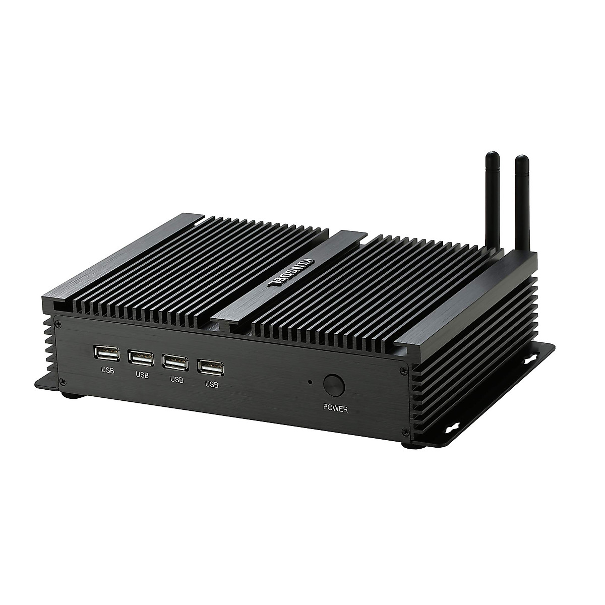 KINGDEL W-11 Pro Industrial PC, Fanless Mini Desktop Computer with Intel Celeron Dual Core CPU, 8GB RAM, 128GB SSD, 2xNICs, 4xCOM RS232, HD Port, Full Metal Body