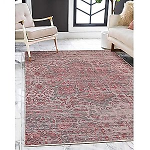 BNM Indoor Area Rug, Non-Slip Backing for Kids or Pets, Entryway, Living Room, Kitchen, Dorm, Bedroom, Hallway, Machine Washable Rugs, Floor Cover, Bohemian Rustic Home Decor, 6' x 9', Teal