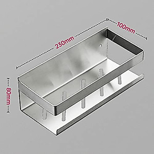 Shower Caddy Adhesive Shower Storage No Drilling Shower Shelves Stainless Steel Wall Mounted Anti Rust for Toilet Bathroom,Brushed A (Color : Brushed A)