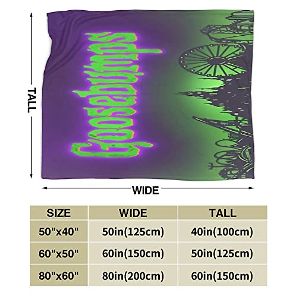 Goosebumps Flannel Blanket Lightweight Cozy Bed Blankets Soft Throw Blanket Fit Couch Sofa Suitable for All Season 60"X50"