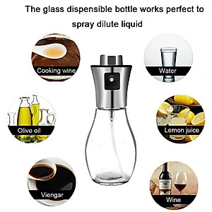 Oil Sprayer for Cooking, Portable Oil Spray Bottle,200ml Glass Olive Oil Sprayer Mister with Funnel for Baking, BBQ, Salad, Air Fryer, Roasting