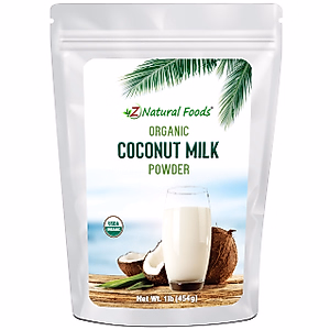 Z Natural Foods Coconut Milk Powder, 100% Powdered Milk, Non-GMO, Gluten-Free, Kosher-Certified, Organic Coconut Milk Powder, 1 lb