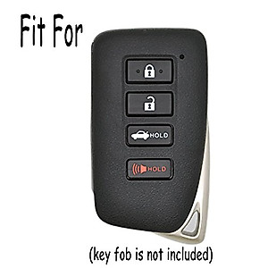 Coolbestda Rubber Smart 4buttons Key Fob Full Cover Remote Case Keyless Protector Jacket for Lexus 2018 NX300h 2018-2013 ES350 GS350 2016-2013 GS300h GS450h Black