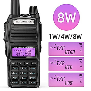 BaoFeng UV-82 Ham Radio Handheld 8W High Power Radio Dual Band Dual PTT Portable Two Way Radio with Dual PTT Full Kits