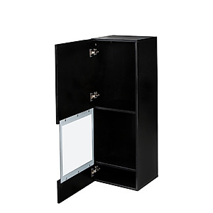 NCKMYB Wall Unit Entertainment Set, TV Stand and Wall Mounted Cabinet, High Gloss Wall Mounted Entertainment Set with 16-Color LED Light Strips, for 90+ inch TV, Black