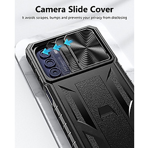 for Motorola Moto G-Stylus 5G-2022 Case: Military Grade Drop Proof Protection Rugged Protective Cell Phone Cover with Belt Clip Holster Kickstand & Slide |Shockproof TPU Matte(Belt-Clip Black)