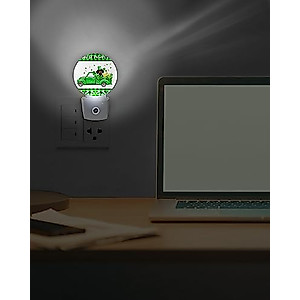Night Light Plug into Wall, LED Nightlights Happy St. Patrick's Day Shamrock Funny Dachshund Truck Green Plaid Small Nightlight Auto Dusk-to-Dawn Sensor Lamp LED Night Lights for Kid's Bedroom