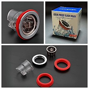 COLDDD Odor Proof Floor Drain, Floor Drain backflow Preventer, Anti-Odor Floor Drain, Prevent Backflow, Prevent Odor Dispersion in Bathrooms, and Kitchens (4, 1.5''-1.75'' Caliber)