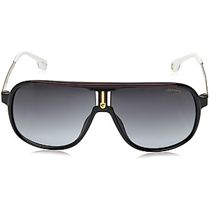 Carrera Men's 1007/S Rectangular Sunglasses, Black/Dark Gray Gradient, 62mm, 10mm