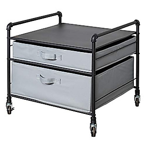 Fridge Stand Supreme - Drawer Organization - Black Frame with Gray Drawers