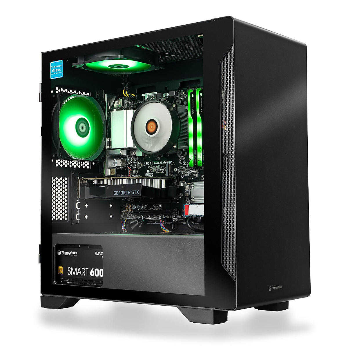 Thermaltake LCGS Graphite 165 CPU Gaming PC (AMD Ryzen™ 5 3600 6-core, ToughRam Z-ONE 3600Mhz 16GB RGB Memory, NVIDIA GeForce® GTX 1650 OC 4GB, 1TB M.2 NVMe, Win 10 Home) S1BK-B550-G15-LCS