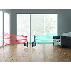 Dyson Pure Hot + Cool, HP01 HEPA Air Purifier, Space Heater & Fan, For Large Rooms, Removes Allergens, Pollutants, Dust, Mold, VOCs, White/Silver (311383-01)