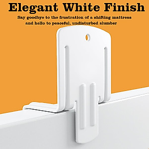 Set of 6 Metal Anti-Slip Mattress Gaskets - Prevents Sliding & Keeps Mattress in Place/Enjoy Peaceful Nights- Easy Installation/Solid Design White