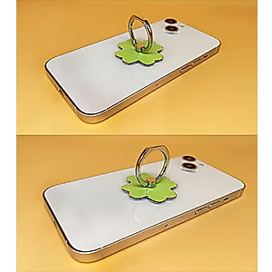 Cacylife Colorful Clover Cell Phone Ring Holder Set,4 Pack Cute Finger Rings,Compatible with iPhone,Samsung Galaxy,iPad,Tablet and Other Android Phones or Case(Pink,White,Green,Blue)