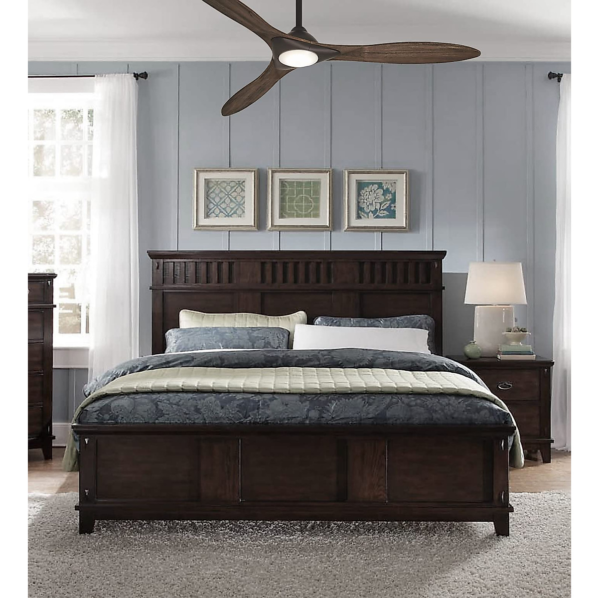Minka Aire F868L-ORB Sleek 60" Ceiling Fan with LED Light and Remote Control, Oil Rubbed Bronze