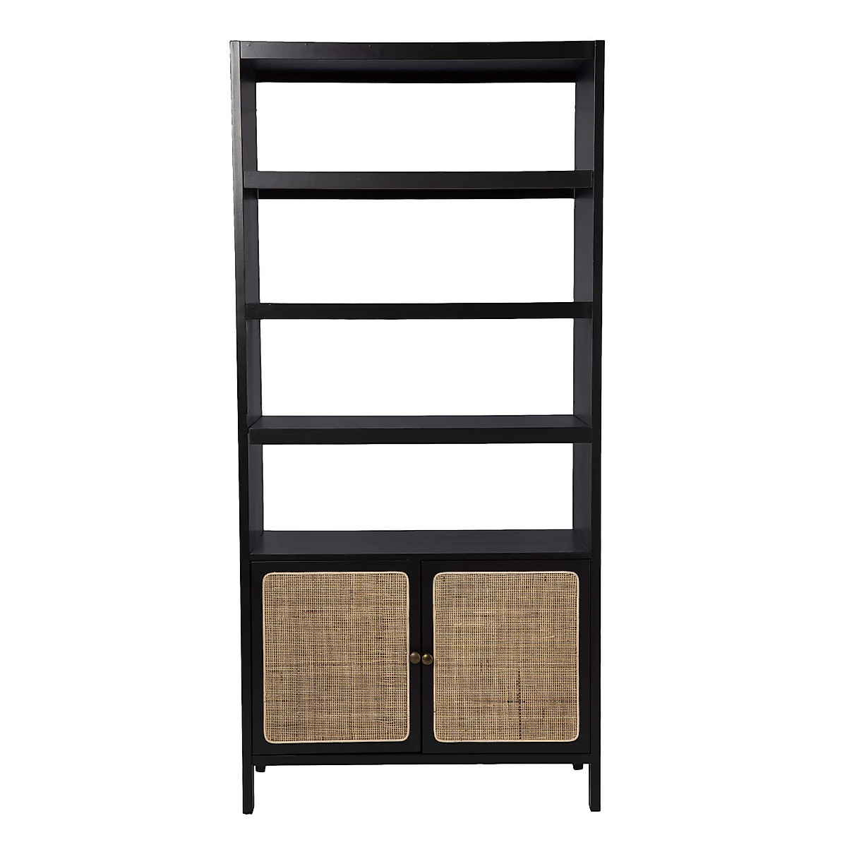 SEI Furniture Carondale Bookshelf, Standard, Black, Gold, Natural