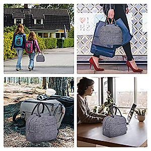 Lunch Bag Reusable Cooler Bag Lunch Box Containers Insulated Lunchbox Tote Bag Water-resistant Leakproof Womens Mens Office Work Beach Hiking Picnic Fishing (Grey with Upgrade Insulated Lining)