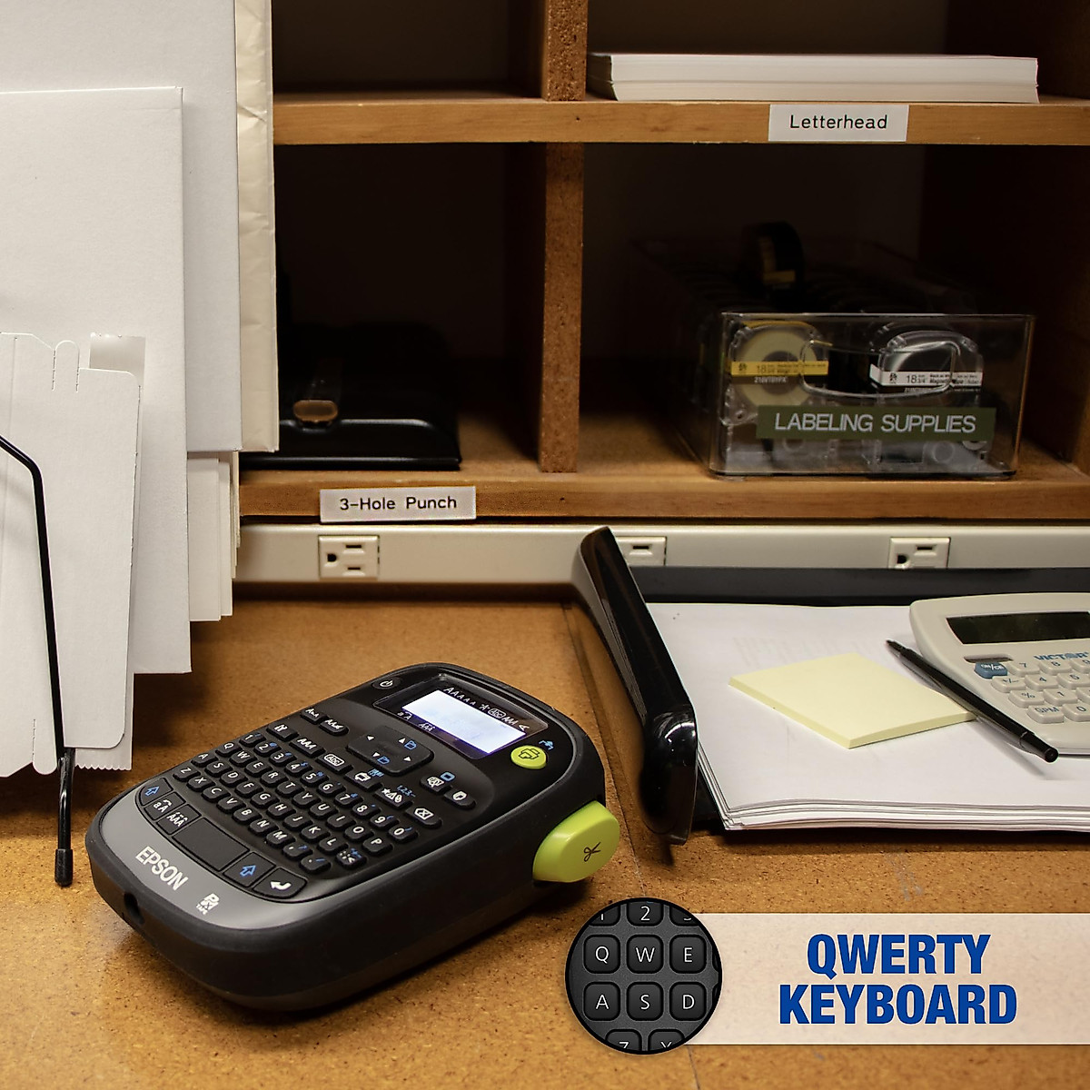 LABELWORKS Epson LW-PX300 Industrial Label Maker for Home and Office – Sticker Labels, Magnetic Tape Compatible, Only Uses 203 and 205 Shrink Tube Tapes, Portable Handheld Label Printer