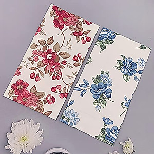 Floral Paper Bags Gift Bags Flower Party Favor Treat Bags Goody Bags Candy Bags with Stickers for Wedding Bridal Shower Anniversary Birthday Garden Party (16 Pcs)