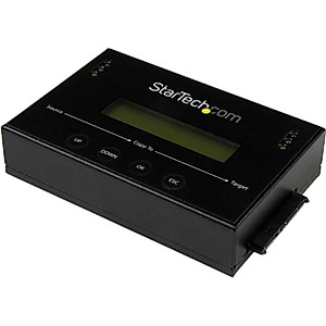 StarTech.com 1:1 Standalone Hard Drive Duplicator & Eraser, SATA HDD / SSD Disk Cloner / Copier / Wiper / Sanitizer, Cloning / Recovery Tool, LCD Display, TAA Compliant, OS Independent (SATDUP11)