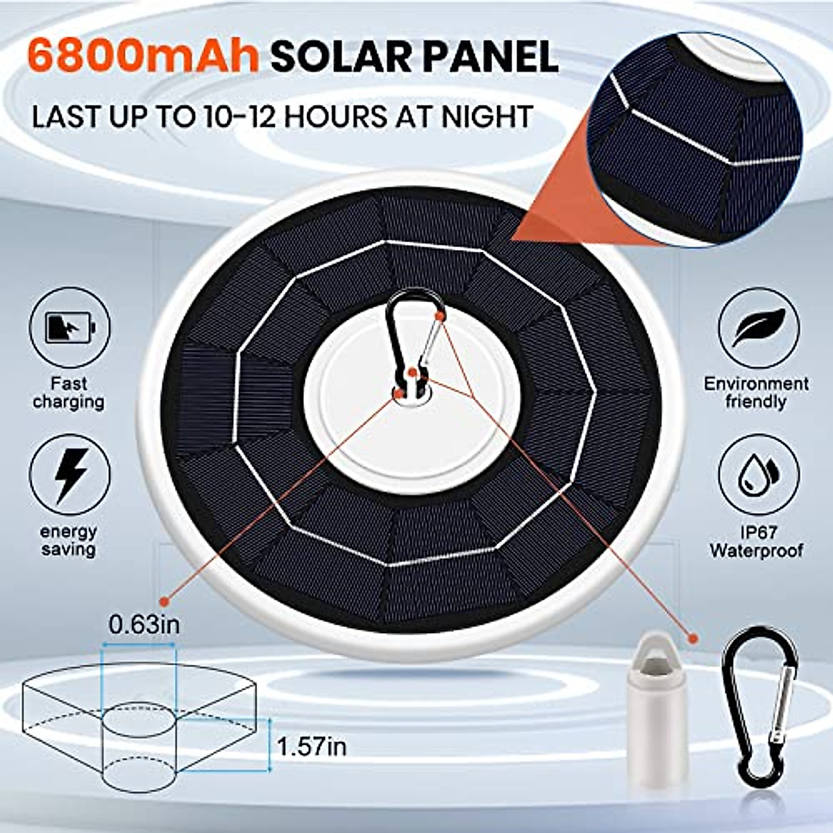 Solar Flag Pole Light 176 LED, 880 Lumens Brightest Solar Powered Flagpole Lights for Most 15 to 25 Ft Flag Poles, 100% Flag Coverage, 6800MAH Downlight Last Up to 10 Hrs, IP67 Waterproof Auto On/Off