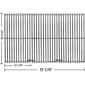 Hisencn Repair kit Replacement for Jenn Air 720-0337, 7200337, 720 0337 Gas Grill Model, 4pack Stainless Steel Burners Pipe Tube, Heat Plates Sheild Tent, Set of 3 Grill Cooking Grid Grates