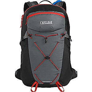 CamelBak Fourteener 26 Hiking Hydration Pack - Hike Backpack - 100 oz, Graphite/Red Poppy