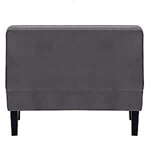 Alunaune Upholstered Loveseat Bench Settee for Bedroom, Small Sofa Couch Love Seat Bench Armless Settee Tufted Button Living Room Dining Room Bench-Light Grey