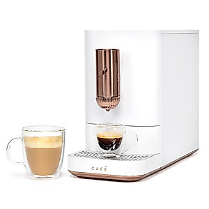 Café Affetto Automatic Espresso Machine | Brew in 90 Seconds | 20 Bar Pump Pressure for Balanced Extraction | Five Adjustable Grind Size Levels | WiFi Connected for Drink Customization | Matte White