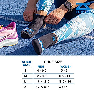 Zensah Plantar Fasciitis Relief Compression Socks - PF Night Socks for Plantar Fascia and Achilles Tendon Stability, Pain (Black, X-Large)