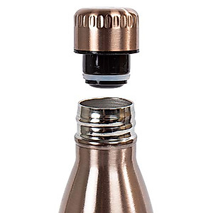 PURE Drinkware Pure Premium-Quality 750ml Sports CTG Large Stainless Steel Vacuum Insulated Metallic Water Bottle, 25 oz, Rose Gold